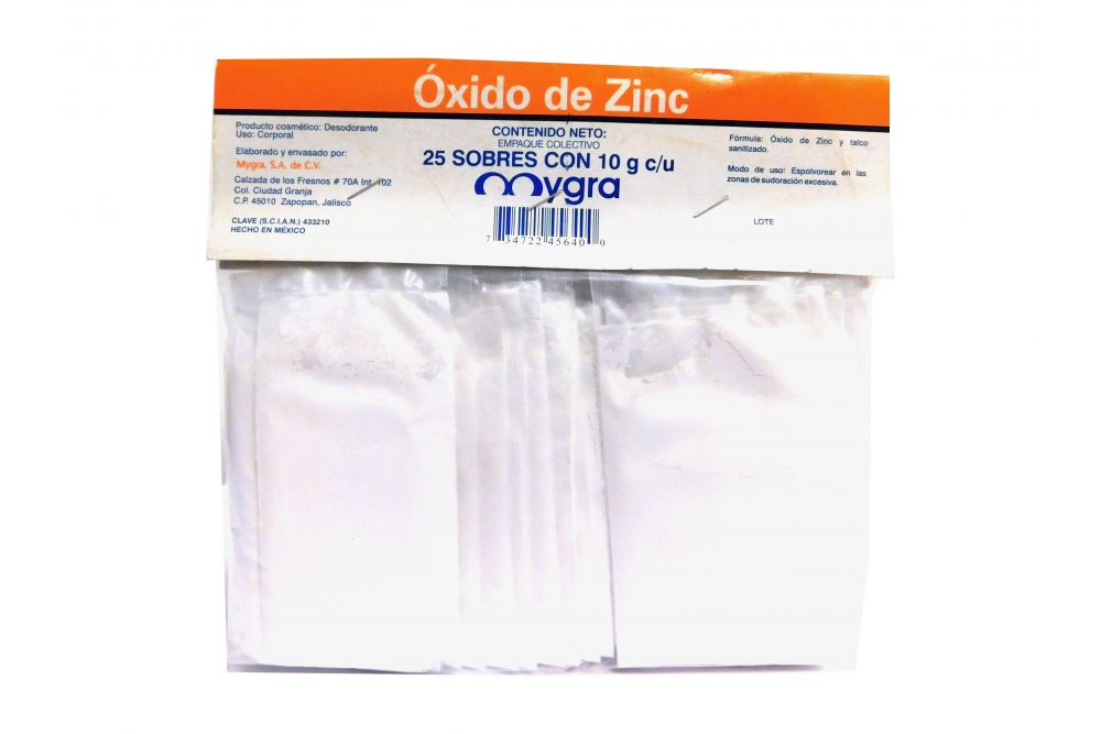 Oxido Zinc Mygra 10g 25 Sb Farma Leal